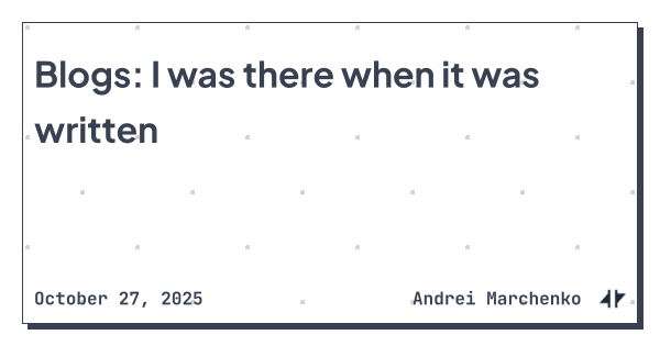 Blog Posts - Andrei Marchenko